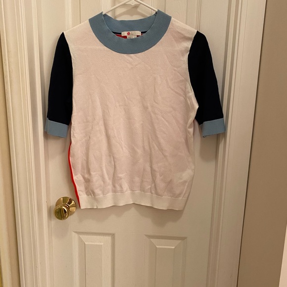 Boden | Tops | Boden Color Block Detail Knit Short Sleeve Top Sweater ...